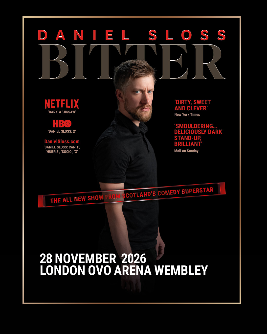 Daniel Sloss Announces Dates for Show Bitter Including Wembley