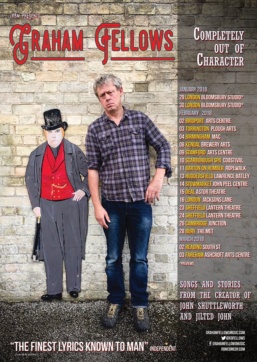 John Shuttleworth aka Graham Fellows Tours Out Of Character