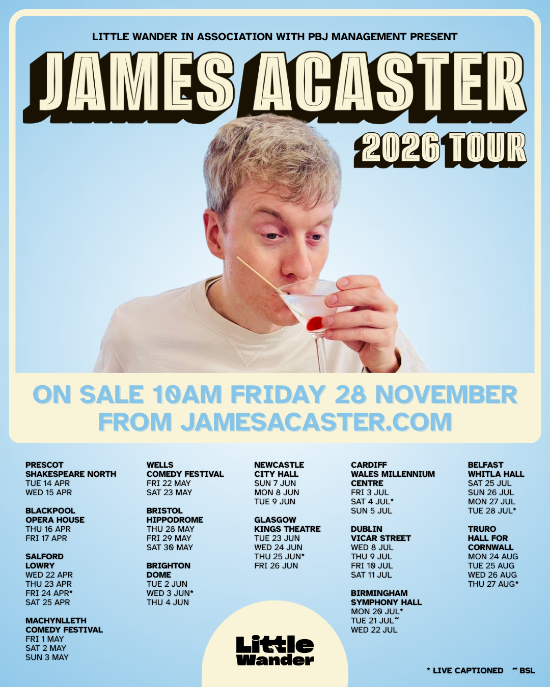 New Tour For James Acaster next year.