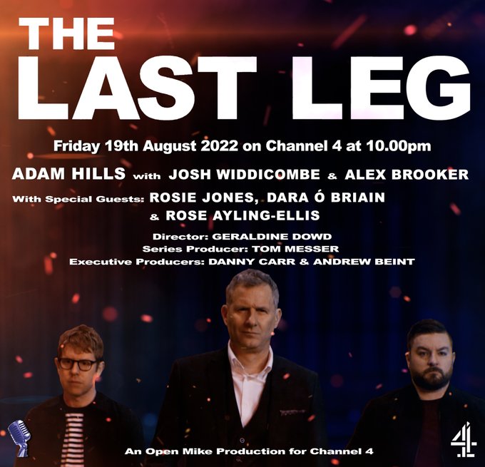 Last Leg on channel four this friday - who are the guests