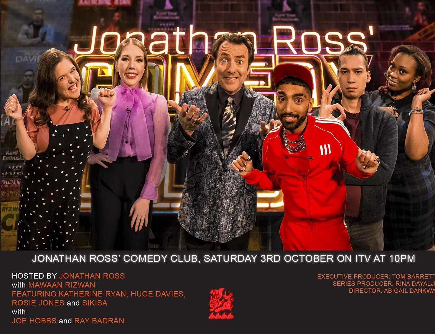 jonathan ross, Mawaan Rizwan, Rosie Jones, katherine ryan