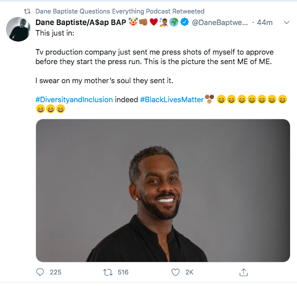 News: Production Company Apologises To Dane Baptiste